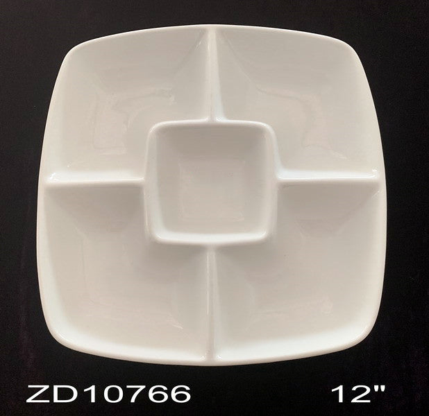 #10766 12" Square 5-Section Plate – DishCoSF